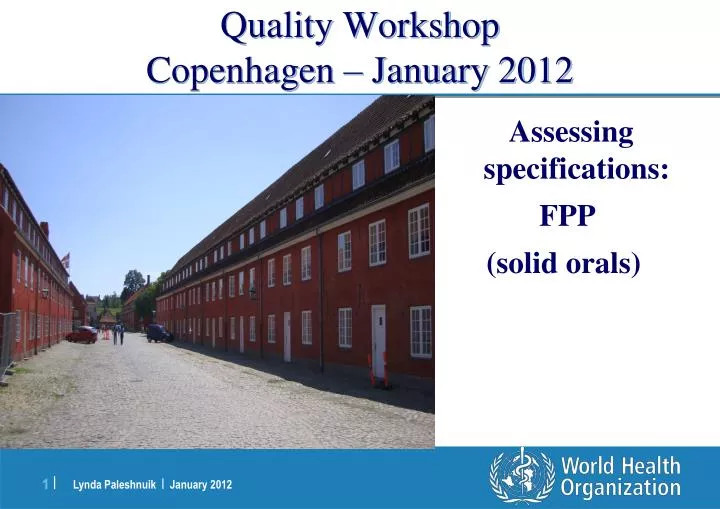 PPT - Quality Workshop Copenhagen – January 2012 PowerPoint ...