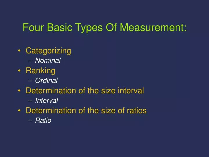 PPT - Four Basic Types Of Measurement: PowerPoint Presentation, free ...