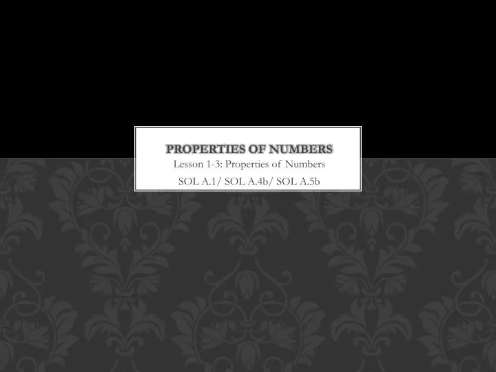 PPT - Properties of numbers PowerPoint Presentation, free download - ID ...
