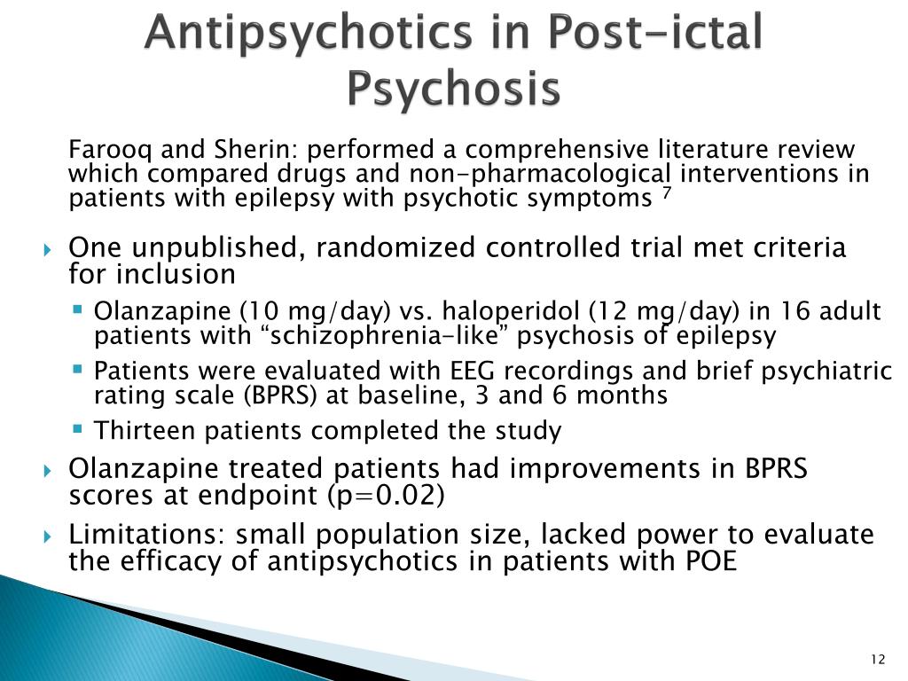 PPT - Post-ictal psychosis successfully treated with quetiapine: a case ...