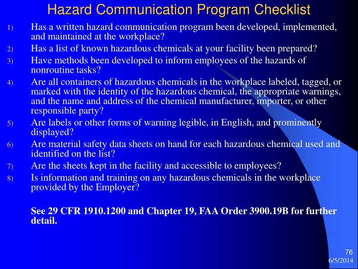 PPT - OSHA Checklists For COBRA Teams PowerPoint Presentation - ID:1095738