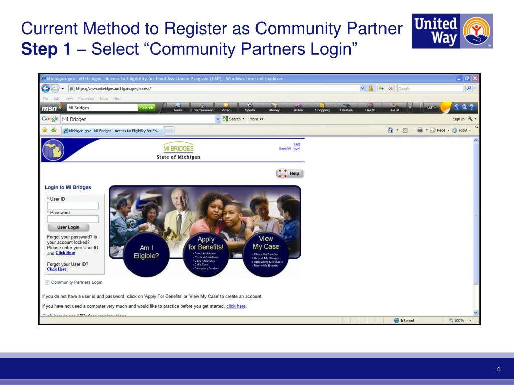 PPT - Registering as a Community Partner in MI Bridges PowerPoint ...