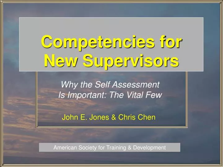 PPT - Competencies for New Supervisors PowerPoint Presentation, free ...