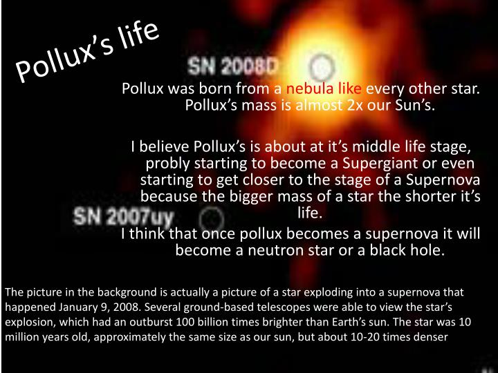 PPT - Pollux PowerPoint Presentation - ID:1098035