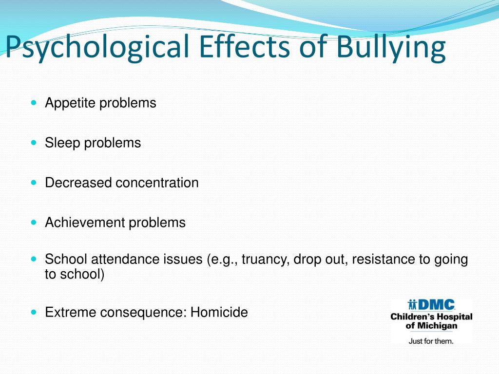 PPT - Bullying: psychological effects and treatment PowerPoint ...