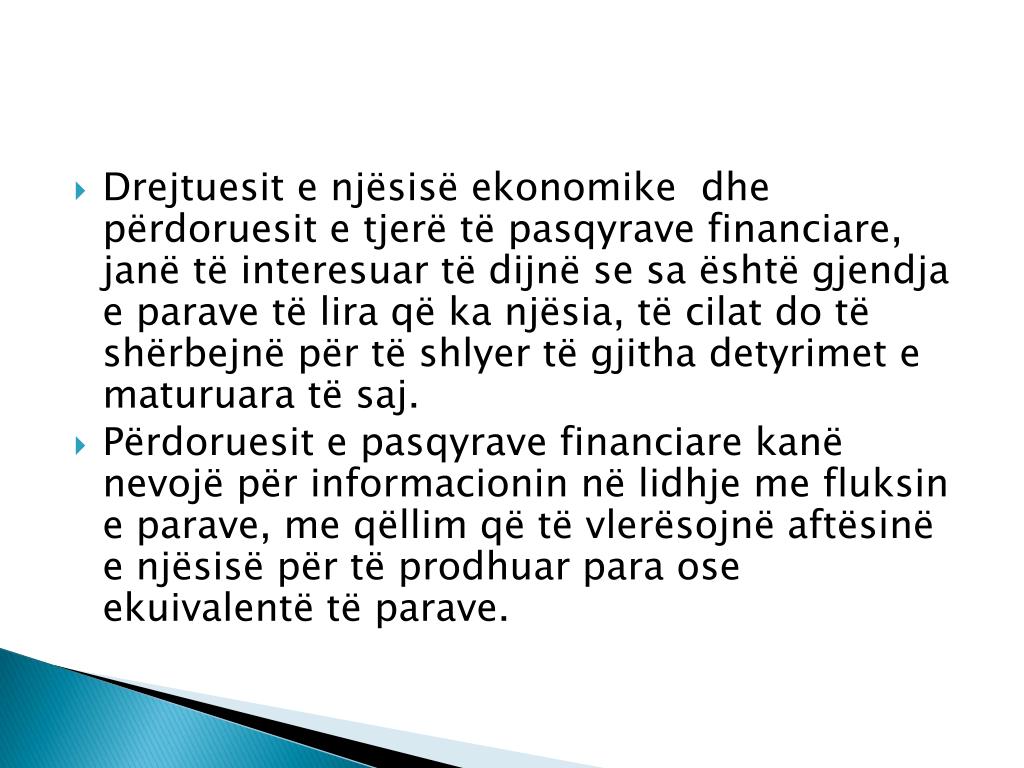 PPT - PASQYRA E RRJEDHJES SË PARASË SË GATSHME PowerPoint Presentation ...