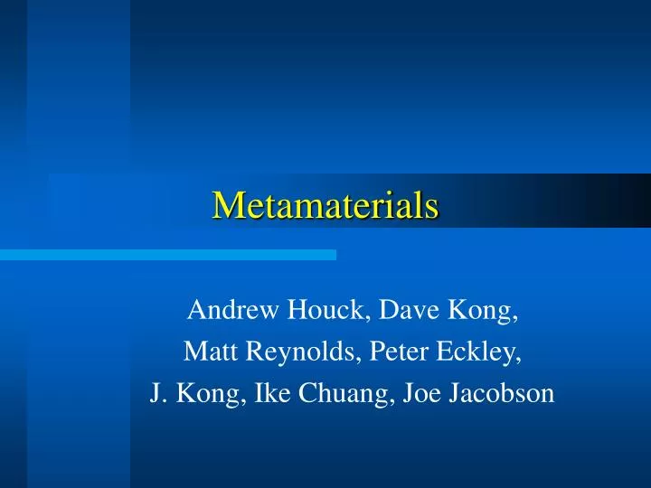 PPT - Metamaterials PowerPoint Presentation, free download - ID:1100104