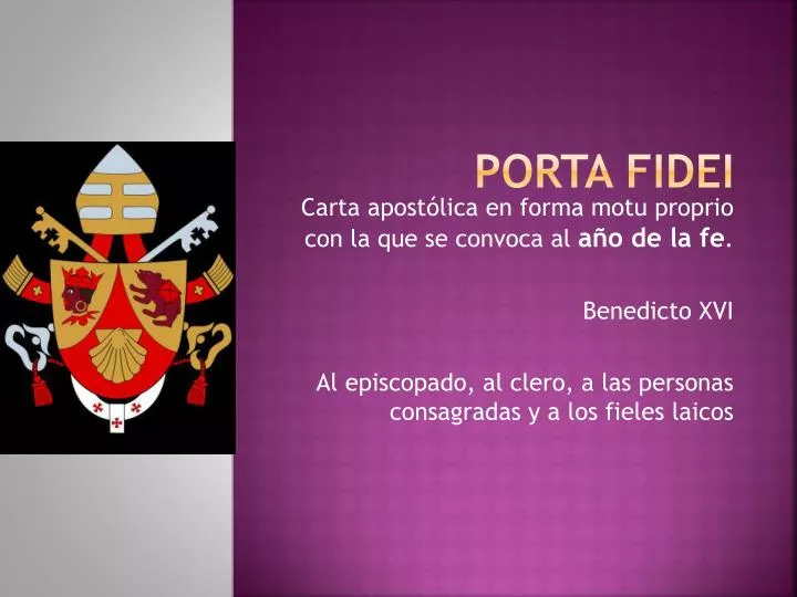 PPT - Porta Fidei PowerPoint Presentation, free download - ID:1100483