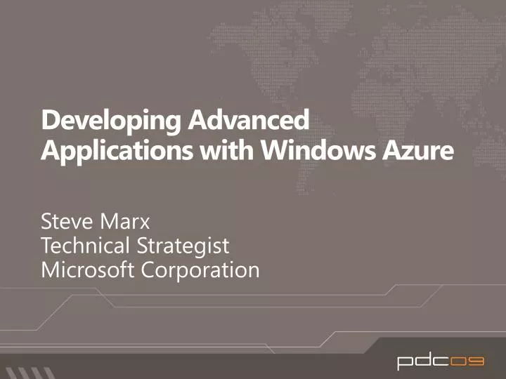 PPT - Developing Advanced Applications with Windows Azure PowerPoint ...