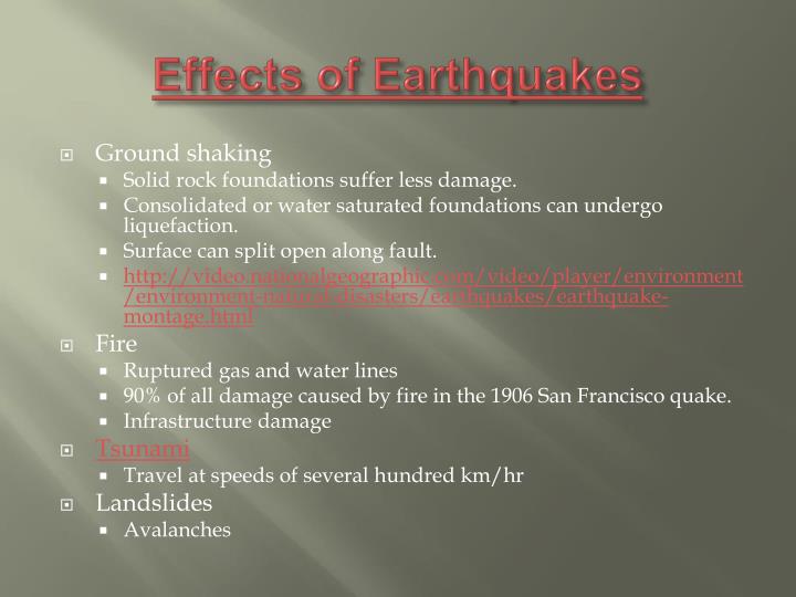 Effects Of Earthquakes Fire
