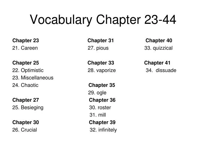 PPT - Vocabulary Chapter 23-44 PowerPoint Presentation, free download ...