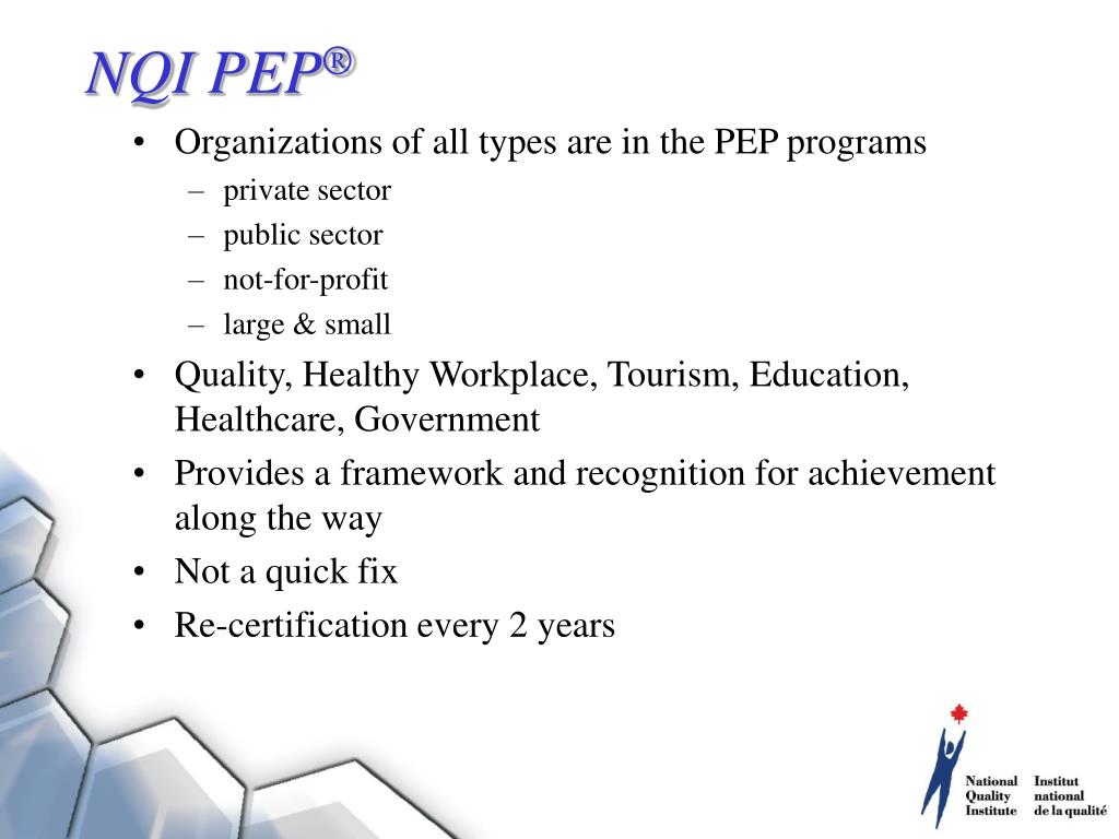 PPT - National Quality Institute and Canada Awards for Excellence ...