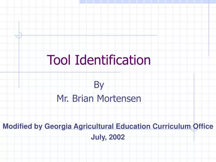 PPT - Tool Identification PowerPoint Presentation, free download - ID ...