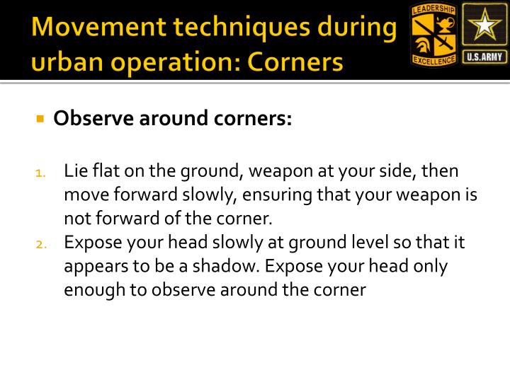 PPT - Training for Urban Operations: Tactical Movement “ MOUT” Military ...