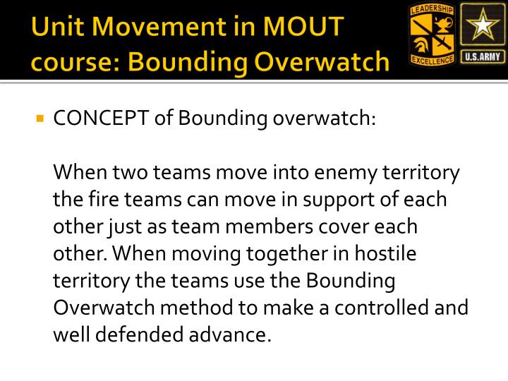PPT - Training for Urban Operations: Tactical Movement “ MOUT” Military ...
