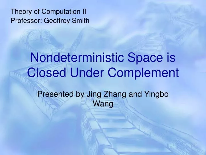 Ppt Nondeterministic Space Is Closed Under Complement Powerpoint 3171