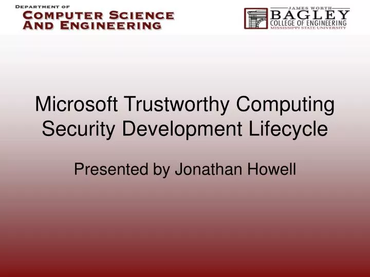 PPT - Microsoft Trustworthy Computing Security Development Lifecycle ...