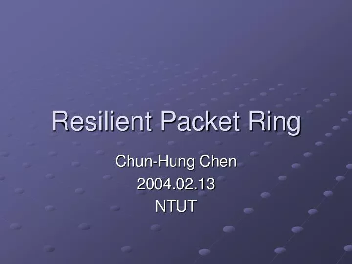 PPT - Resilient Packet Ring PowerPoint Presentation, free download - ID ...