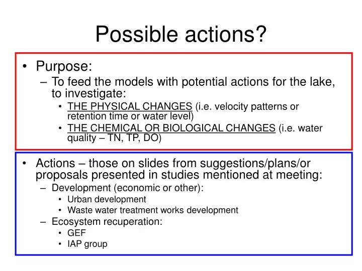 PPT - Possible actions? PowerPoint Presentation, free download - ID:1102650