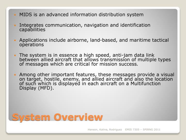 PPT - Multifunctional Information Distribution System (MIDS) Link-16 ...
