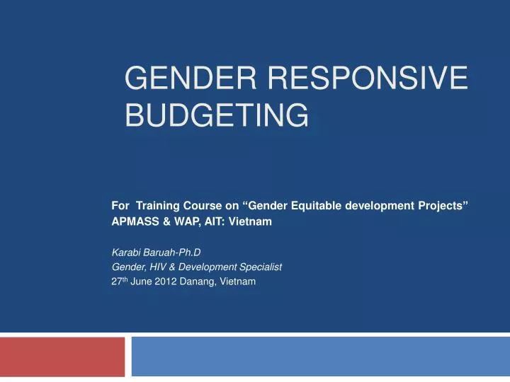Ppt Gender Responsive Budgeting Powerpoint Presentation Free