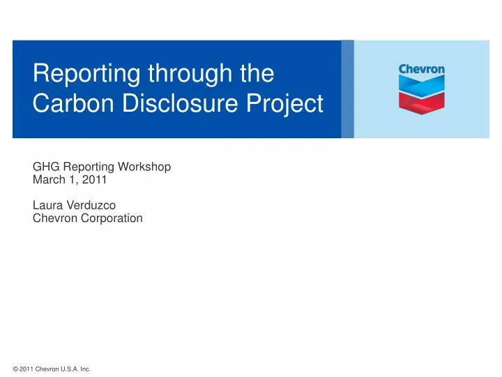 PPT - Reporting through the Carbon Disclosure Project PowerPoint ...