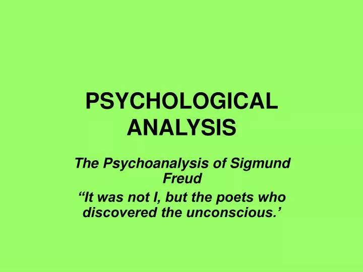 PPT - PSYCHOLOGICAL ANALYSIS PowerPoint Presentation, free download - ID:1104259