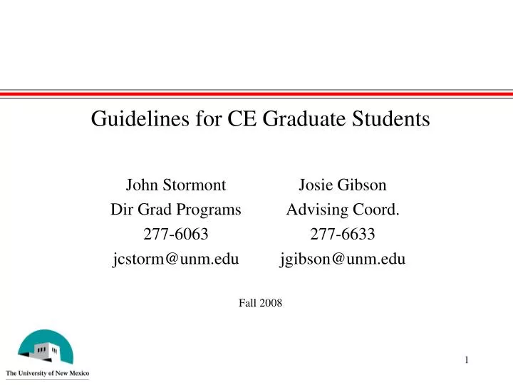 PPT - Guidelines for CE Graduate Students PowerPoint Presentation, free ...