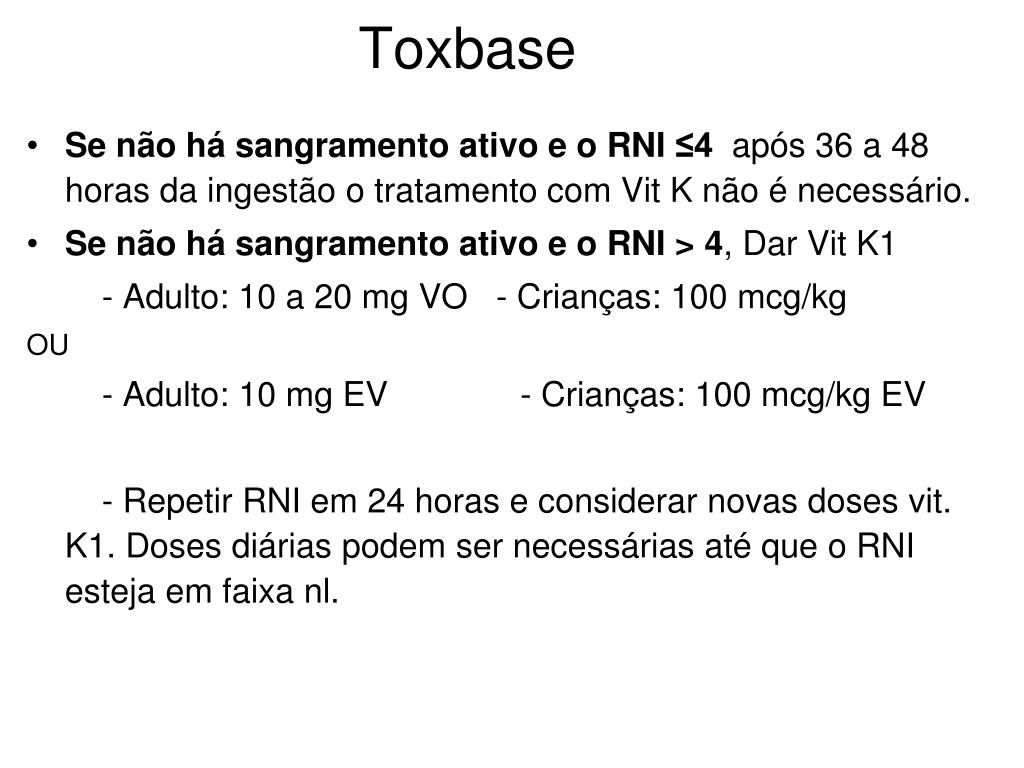 PPT - Intoxicações por Raticidas Cumarínicos. Discussão de protocolo ...