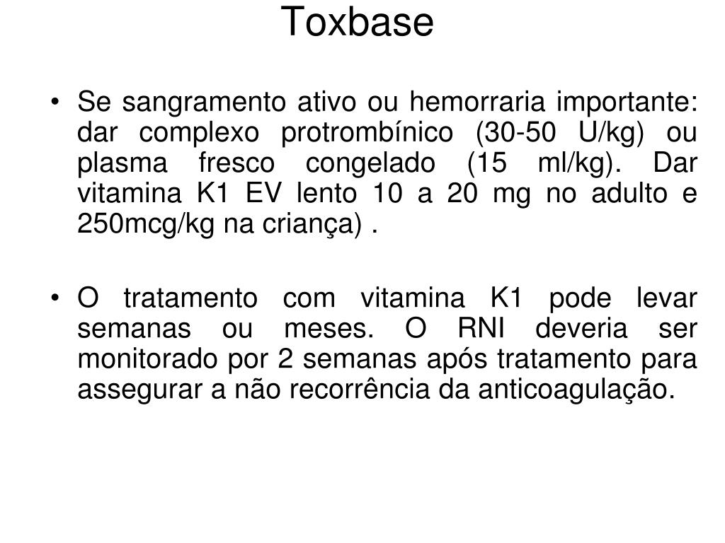 PPT - Intoxicações por Raticidas Cumarínicos. Discussão de protocolo ...
