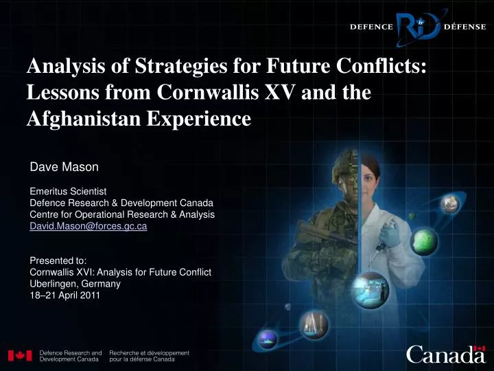 PPT - Dave Mason Emeritus Scientist Defence Research & Development ...