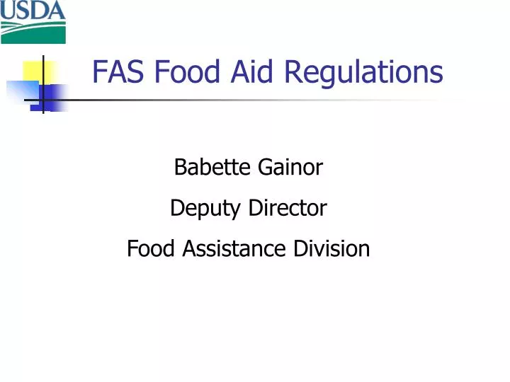 PPT - FAS Food Aid Regulations PowerPoint Presentation, free download ...