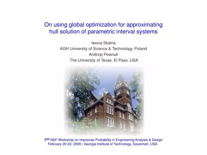 Ppt On Using Global Optimization For Approximating Hull Solution Of Parametric Interval