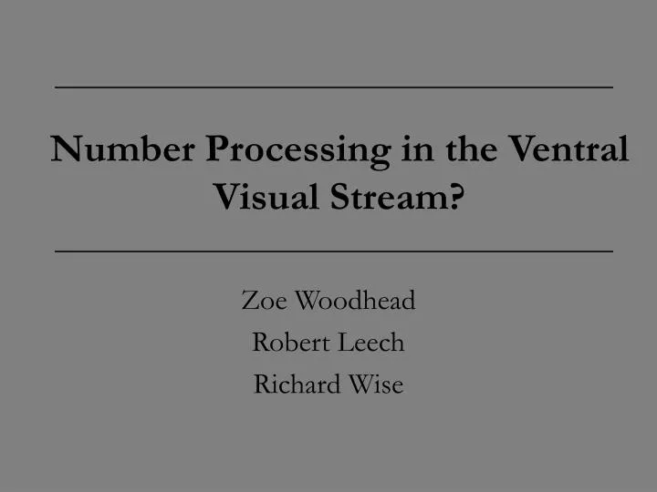 PPT - Number Processing in the Ventral Visual Stream? PowerPoint ...