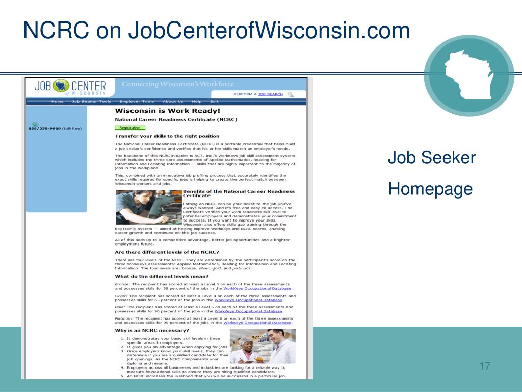 PPT - National Career Readiness Certificate Wisconsin Job Service ...