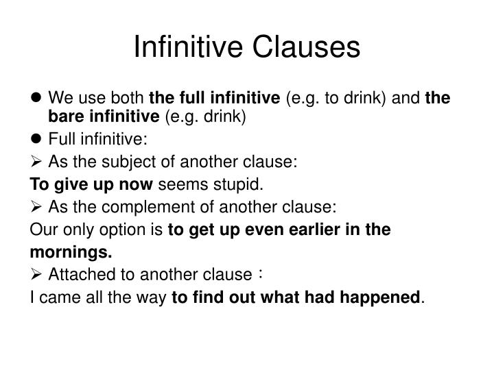 PPT - Non-finite clauses PowerPoint Presentation - ID:1107130