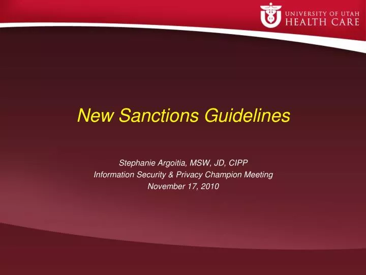 PPT - New Sanctions Guidelines PowerPoint Presentation, free download ...