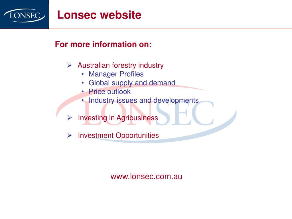 PPT - Investing in Australian Forestry: Opportunities and Risks ...