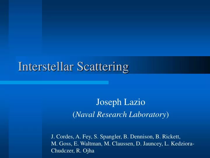 PPT - Interstellar Scattering PowerPoint Presentation, free download ...