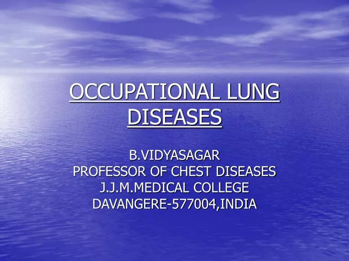 PPT - OCCUPATIONAL LUNG DISEASES PowerPoint Presentation, free download ...