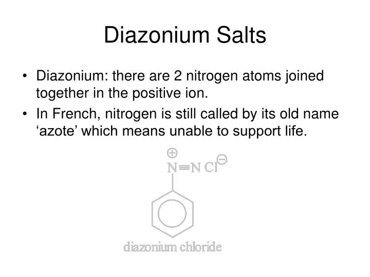 PPT - Diazonium Salts PowerPoint Presentation - ID:1110651