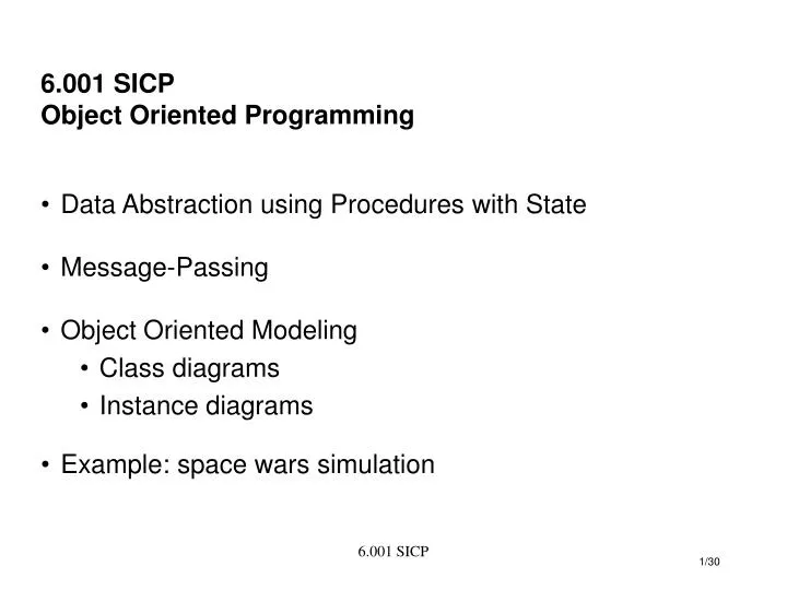 PPT - 6.001 SICP Object Oriented Programming PowerPoint Presentation, free download - ID:1110840