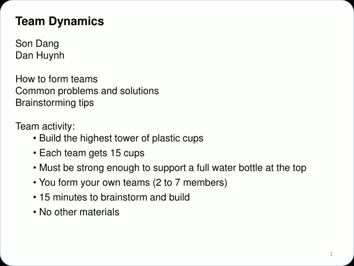 PPT - Team Dynamics PowerPoint Presentation, free download - ID:1110938