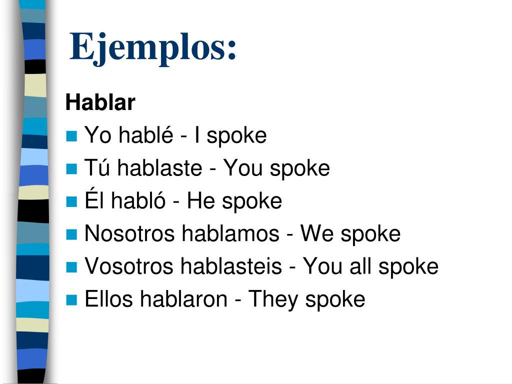 PPT - El pret érito de los verbos -AR PowerPoint Presentation, free ...