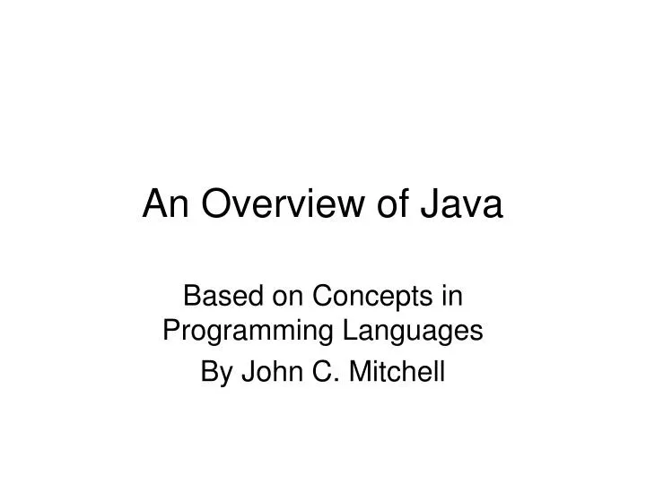 PPT - An Overview of Java PowerPoint Presentation, free download - ID ...