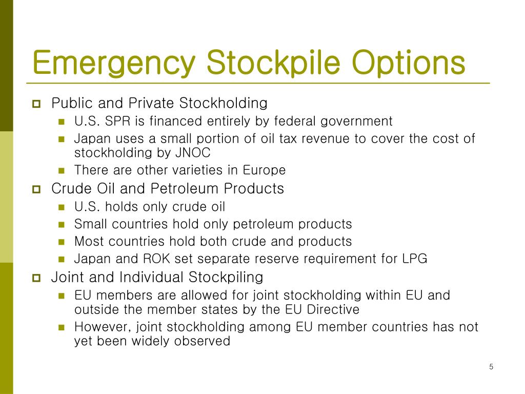 PPT - Joint Stockpiling and Emergency Sharing of Oil: Lessons and ...