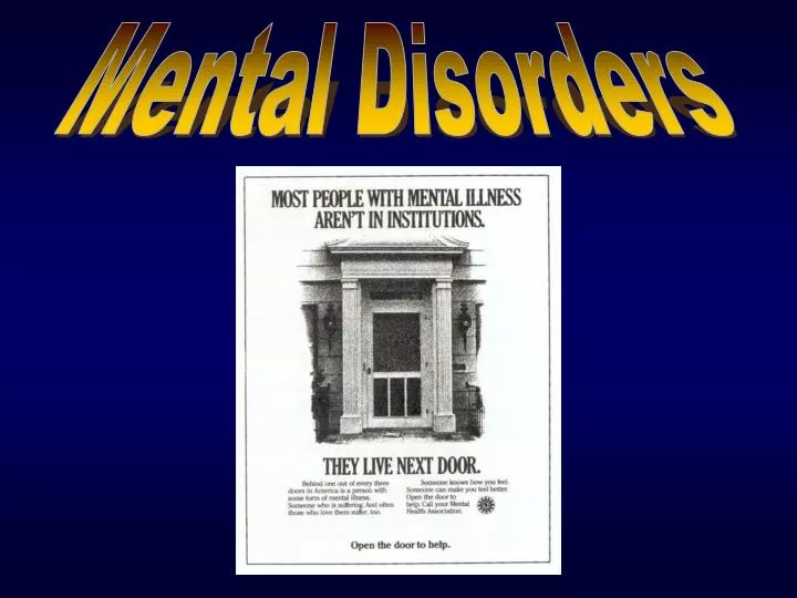PPT - Mental Disorders PowerPoint Presentation, free download - ID:1114063