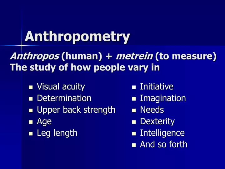 PPT - Anthropometry PowerPoint Presentation, free download - ID:1114406
