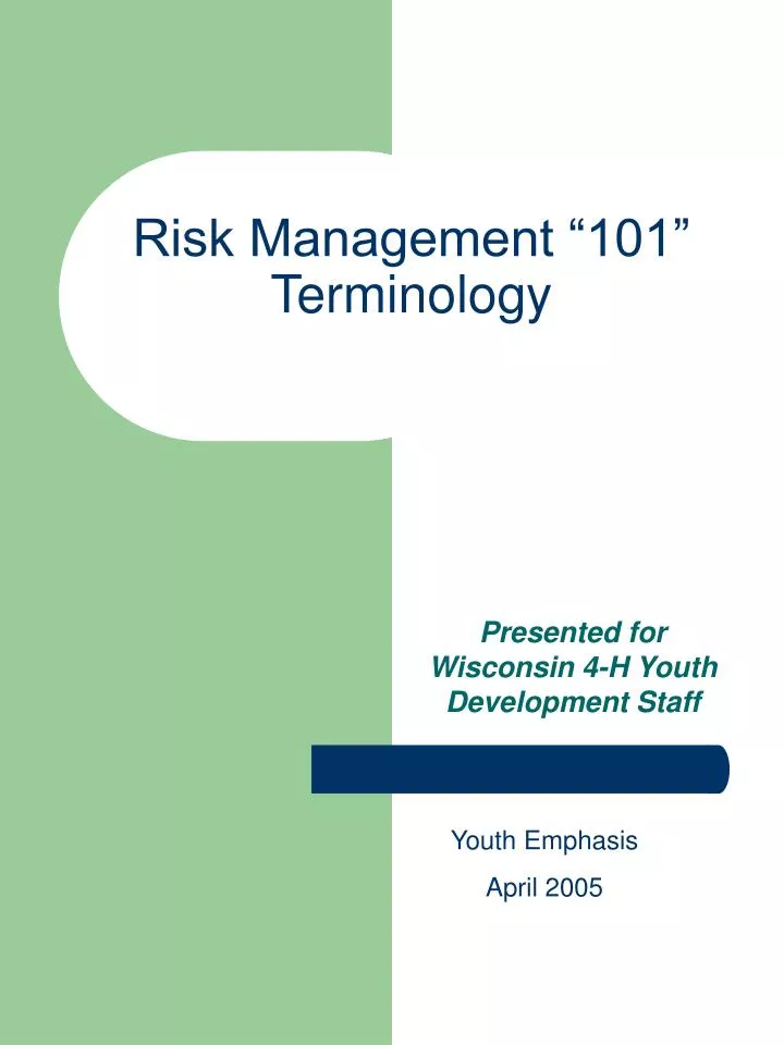 PPT - Risk Management “101” Terminology PowerPoint Presentation, free ...