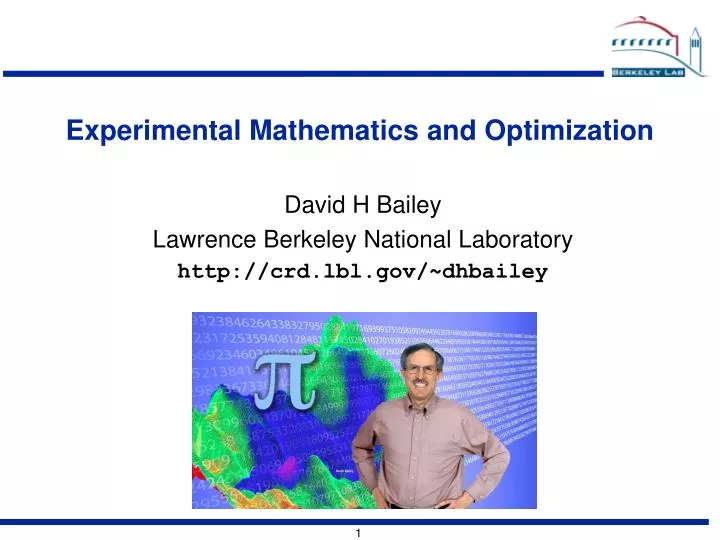 PPT - Experimental Mathematics and Optimization PowerPoint Presentation ...